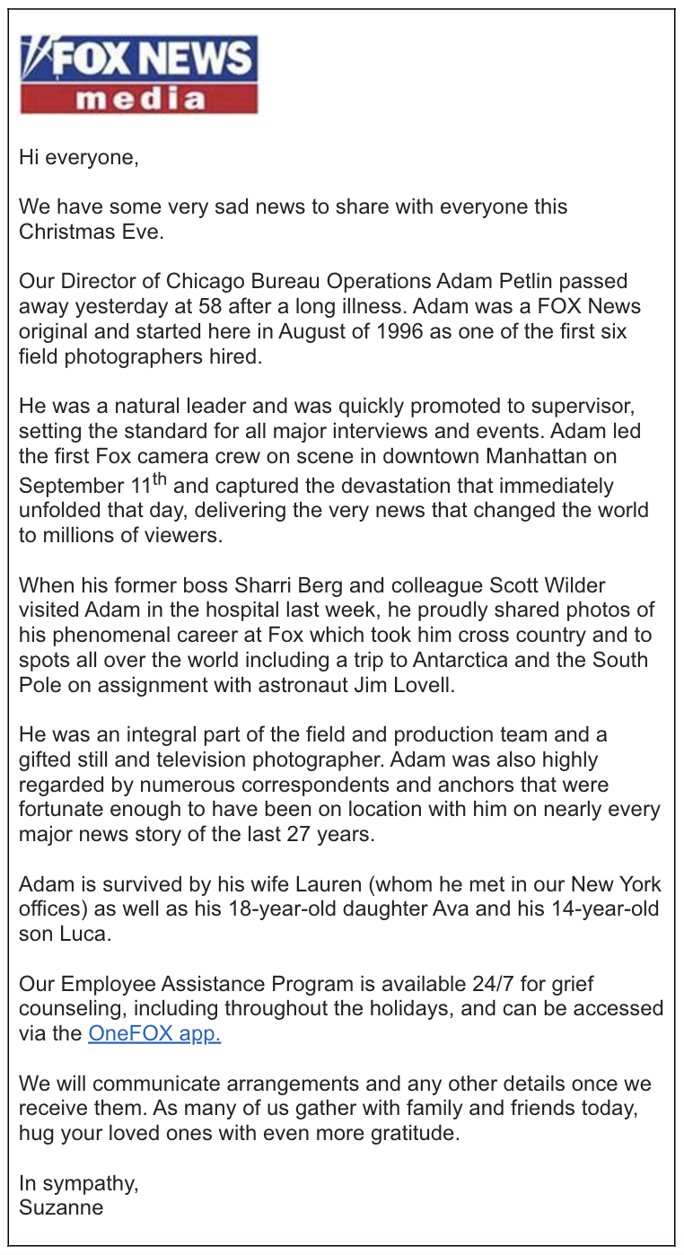 Two Fox News Staffers Die over the Holiday Week — FTVLive