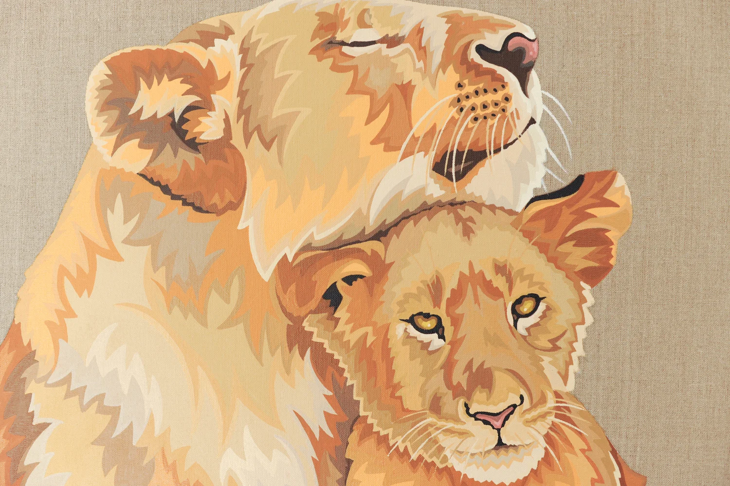 Lioness & Cub Painting — Sam Charles Art