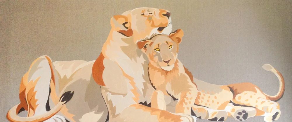 Lioness & Cub Painting — Sam Charles Art