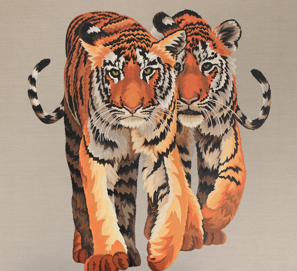 Tiger Cubs Painting — Sam Charles Art