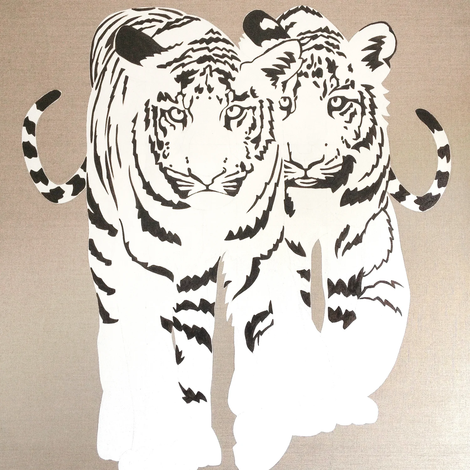 Tiger Cubs Painting — Sam Charles Art