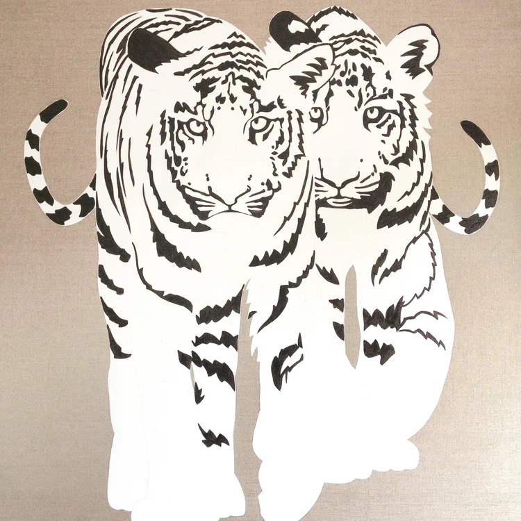 Tiger Cubs Painting — Sam Charles Art