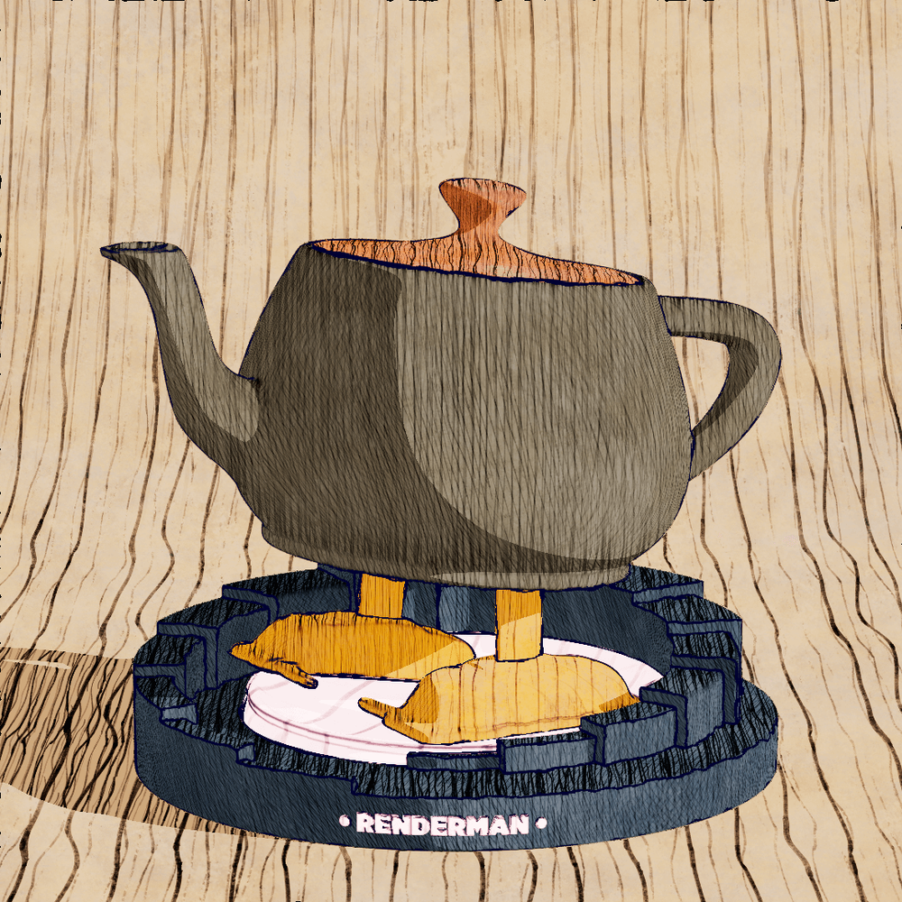 RenderMan NPR Scrappy Pen Lines Preset | IRONIC3D