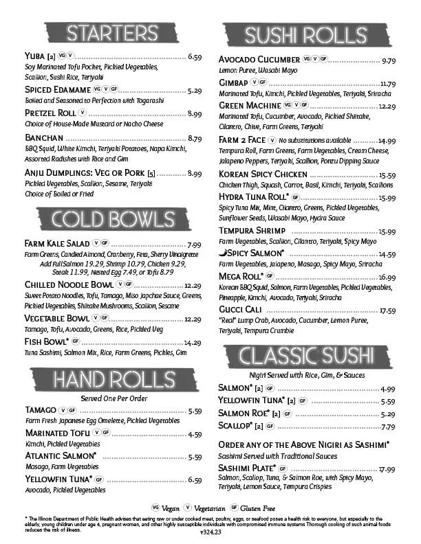 Menu — Epiphany Farms Hospitality Group