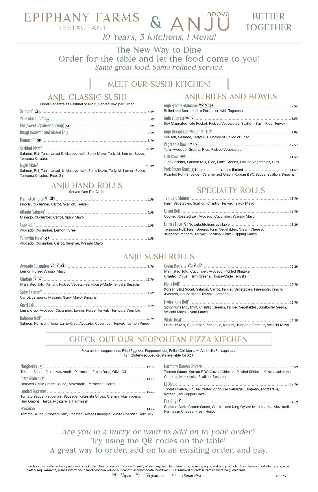 Menu — Epiphany Farms Hospitality Group
