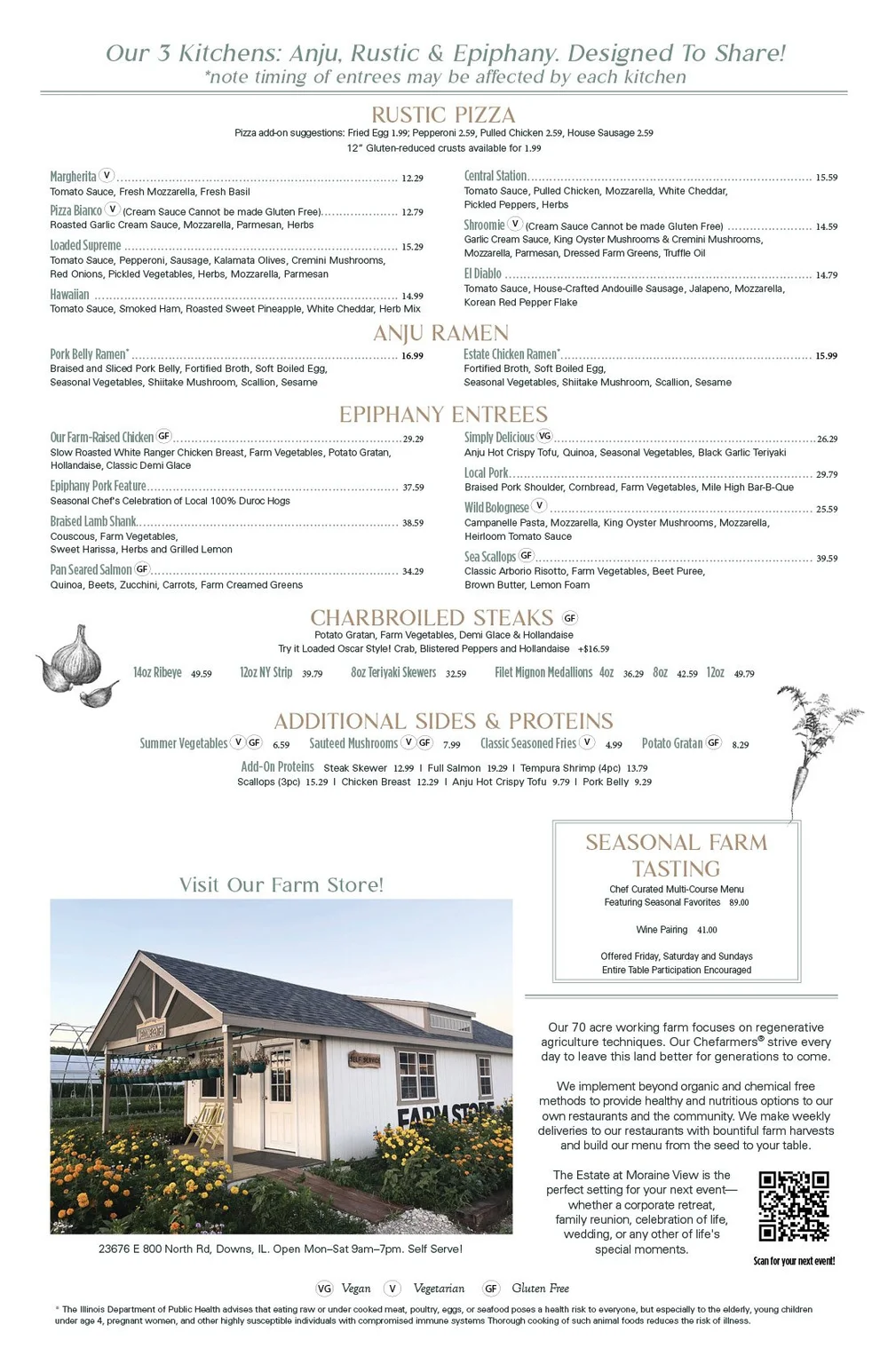 Menu — Epiphany Farms Hospitality Group