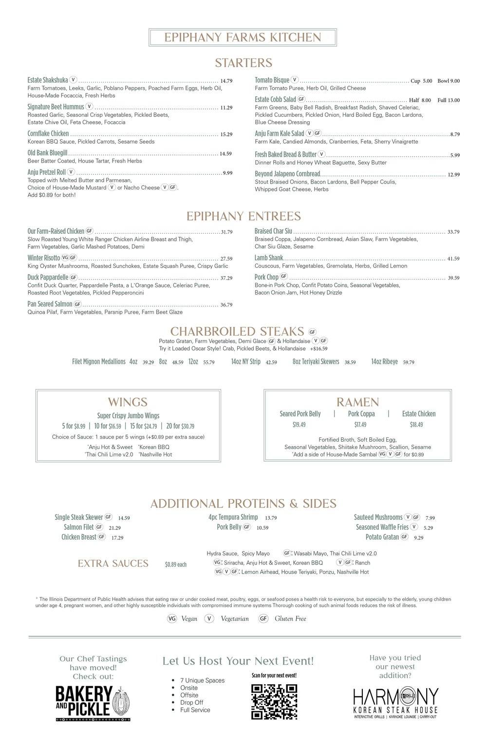 Menu — Epiphany Farms Hospitality Group