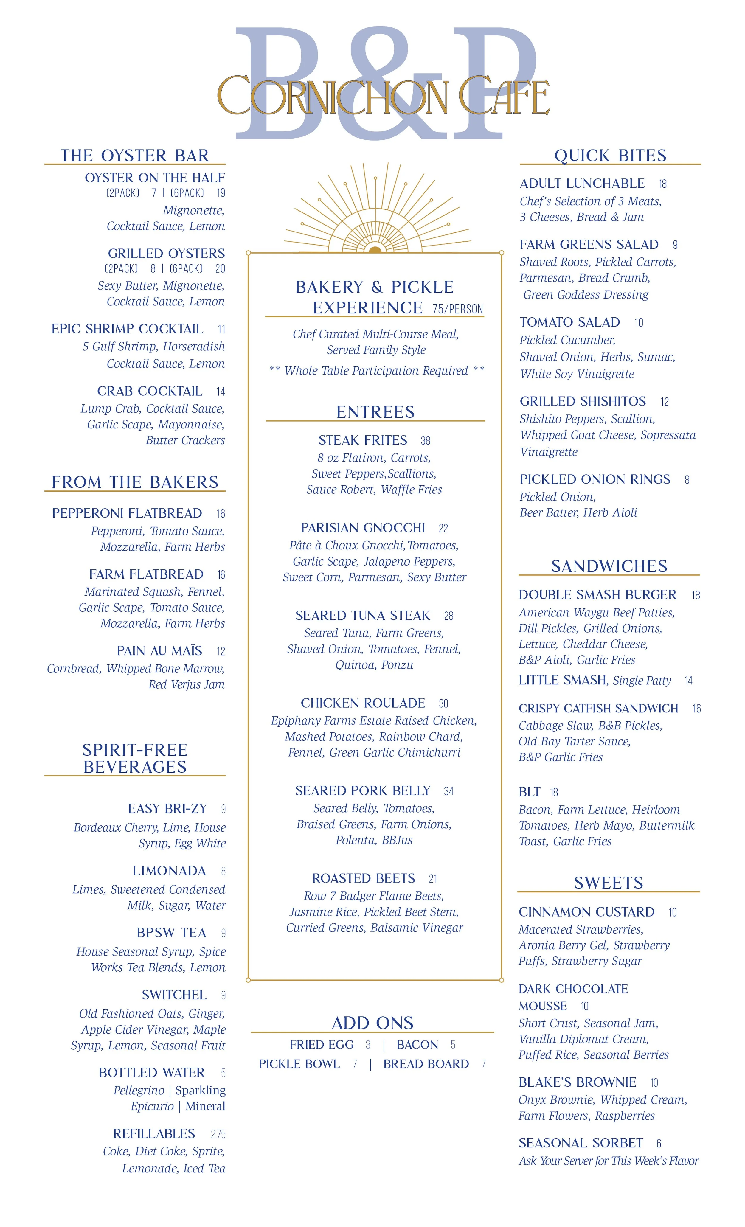 Menu — Epiphany Farms Hospitality Group