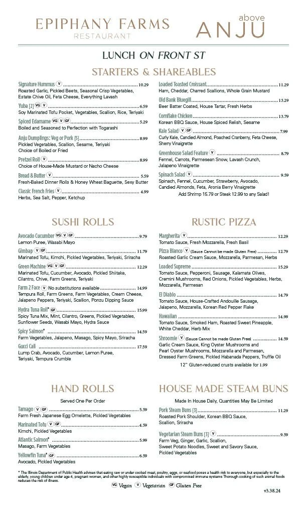 Menu — Epiphany Farms Hospitality Group