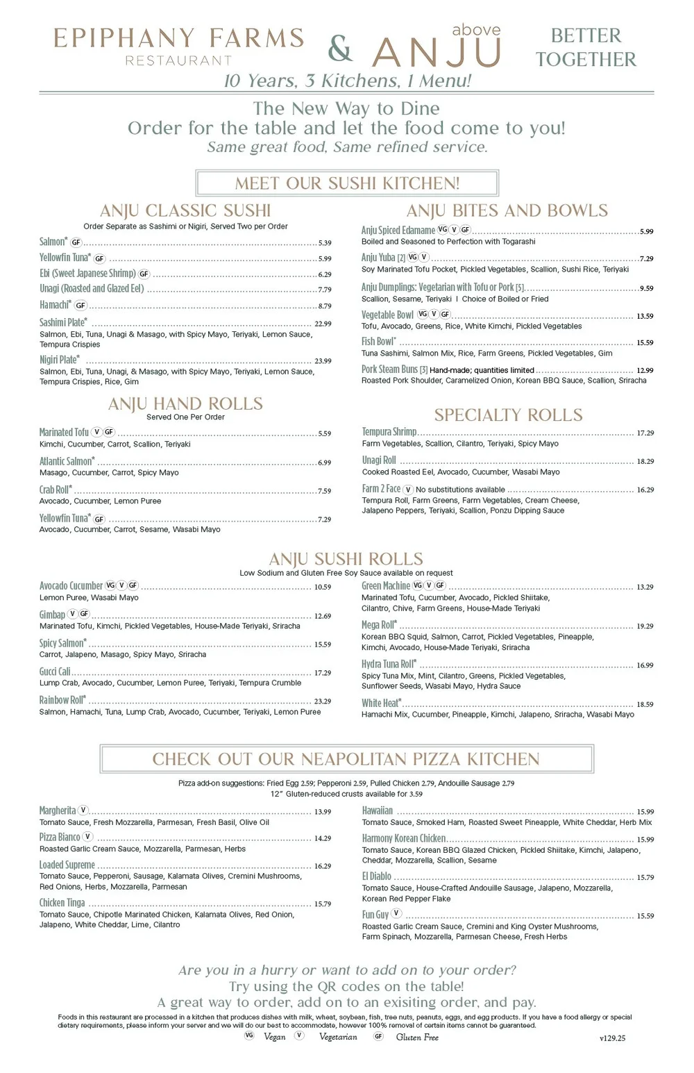 Menu — Epiphany Farms Hospitality Group