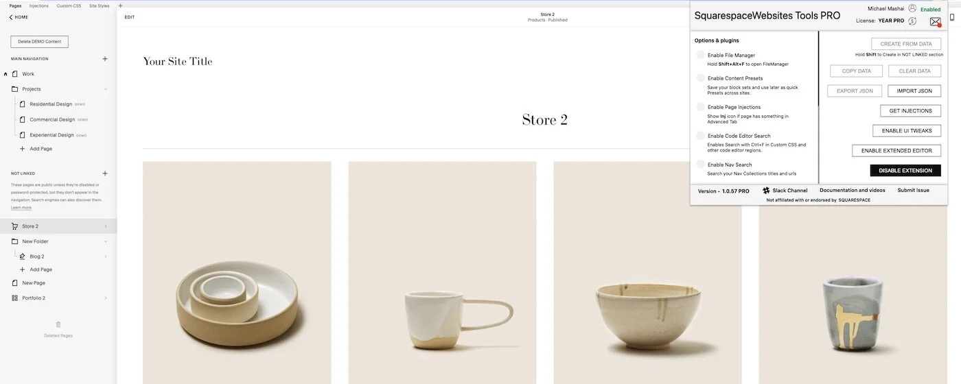 Squarespace Chrome Extension