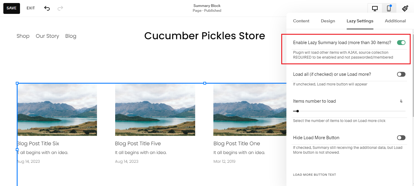 Installing Lazy Summaries on Squarespace 7.1 — Squarewebsites Plugins