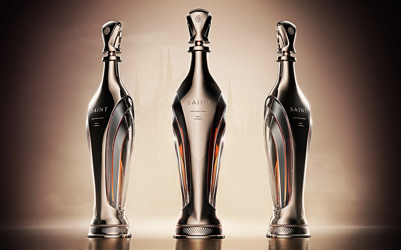 Saint, Luxury cognac bottle concept — luxury and high-end design