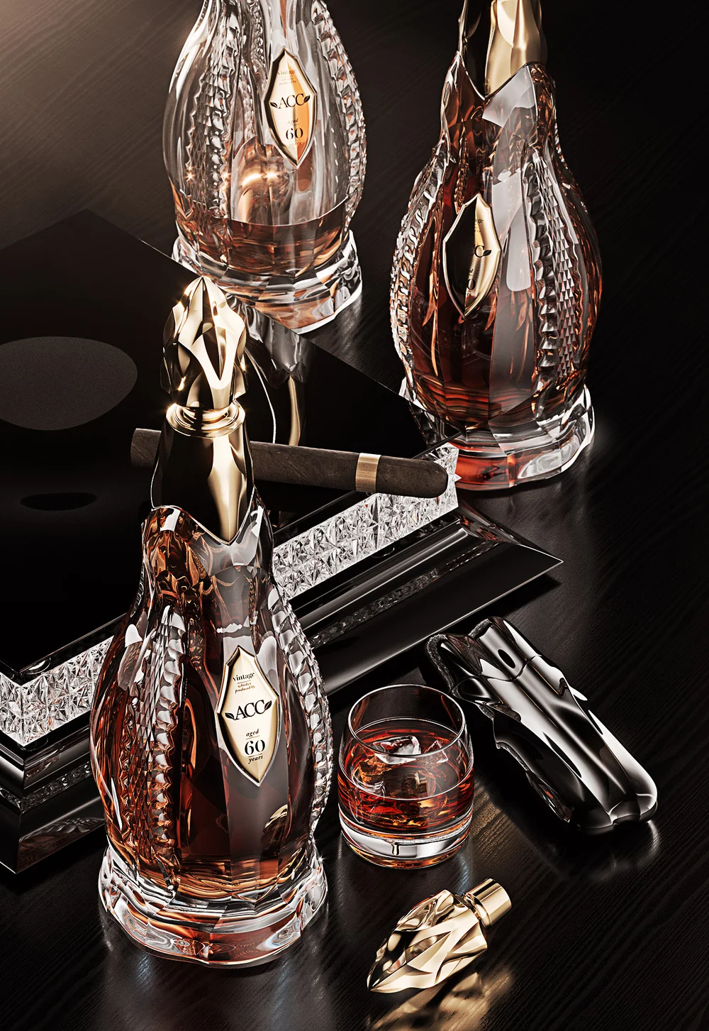 Luxury whisky bottle for ACC — luxury and high-end design