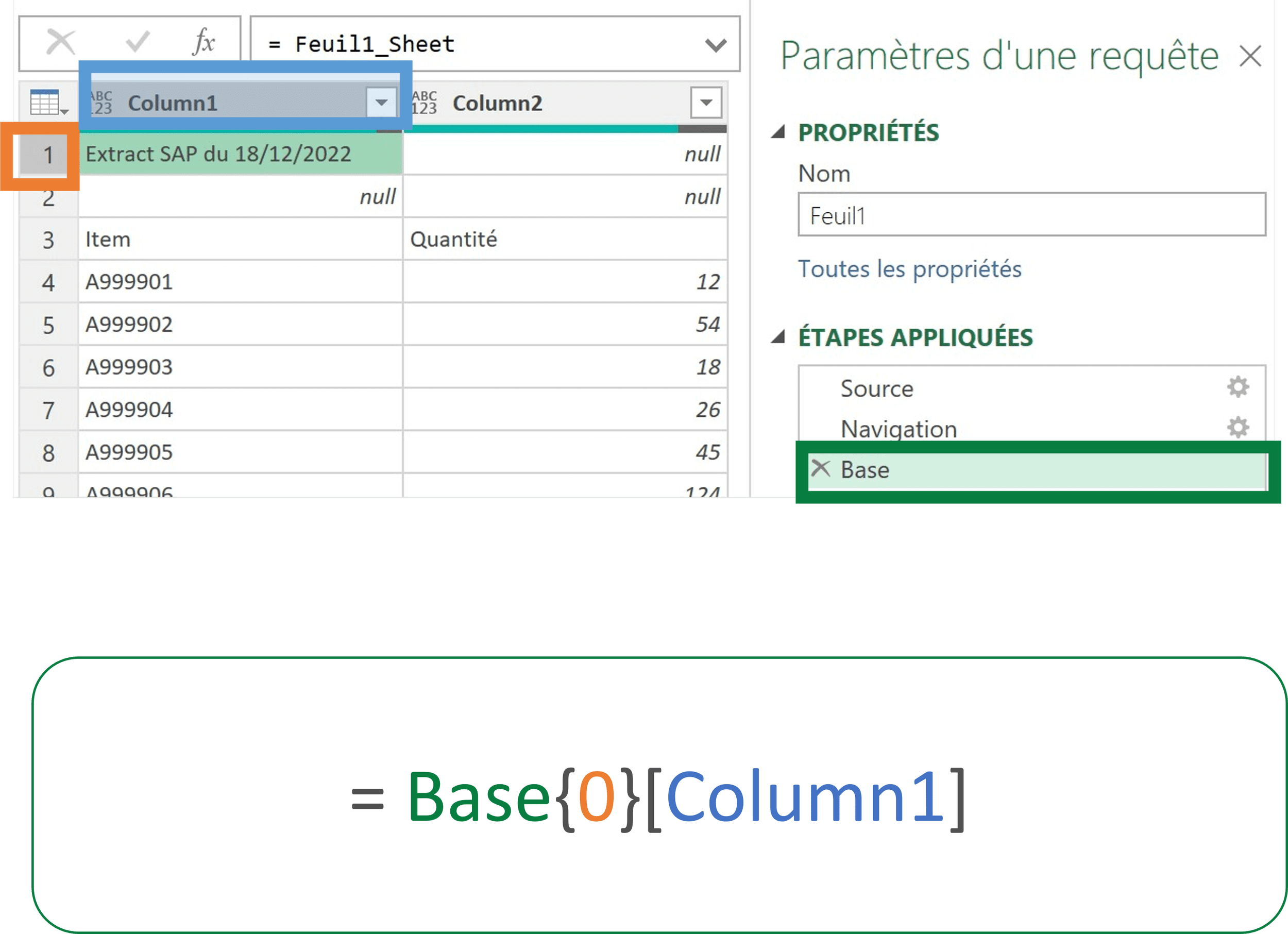 Power Query : Récupérer la valeur d’une cellule — Fabien Calais