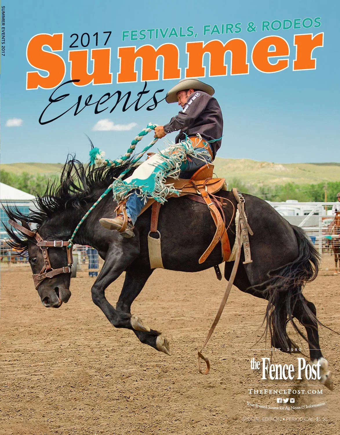 Rodeo photo on the cover of The Fence Post - Todd Klassy Photography