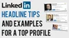 LinkedIn Headline Tips and Examples 2013 | How to Write A Great ...
