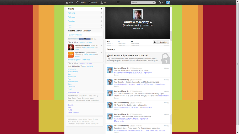 Blank Twitter Profile Template