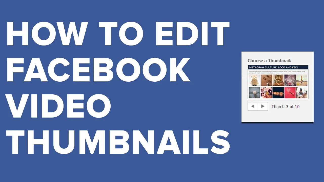 How to Edit Facebook Video Thumbnails | Change Thumbnail of Facebook ...
