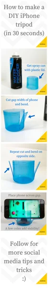 How to Make a DIY iPhone (Mobile Phone) Tripod Stand - in 30 Seconds ...
