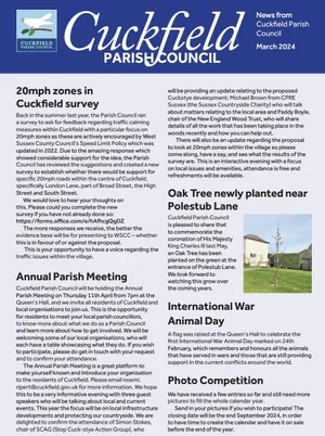 Cuckfield's speed limit survey and a Parish Council update 2024 ...