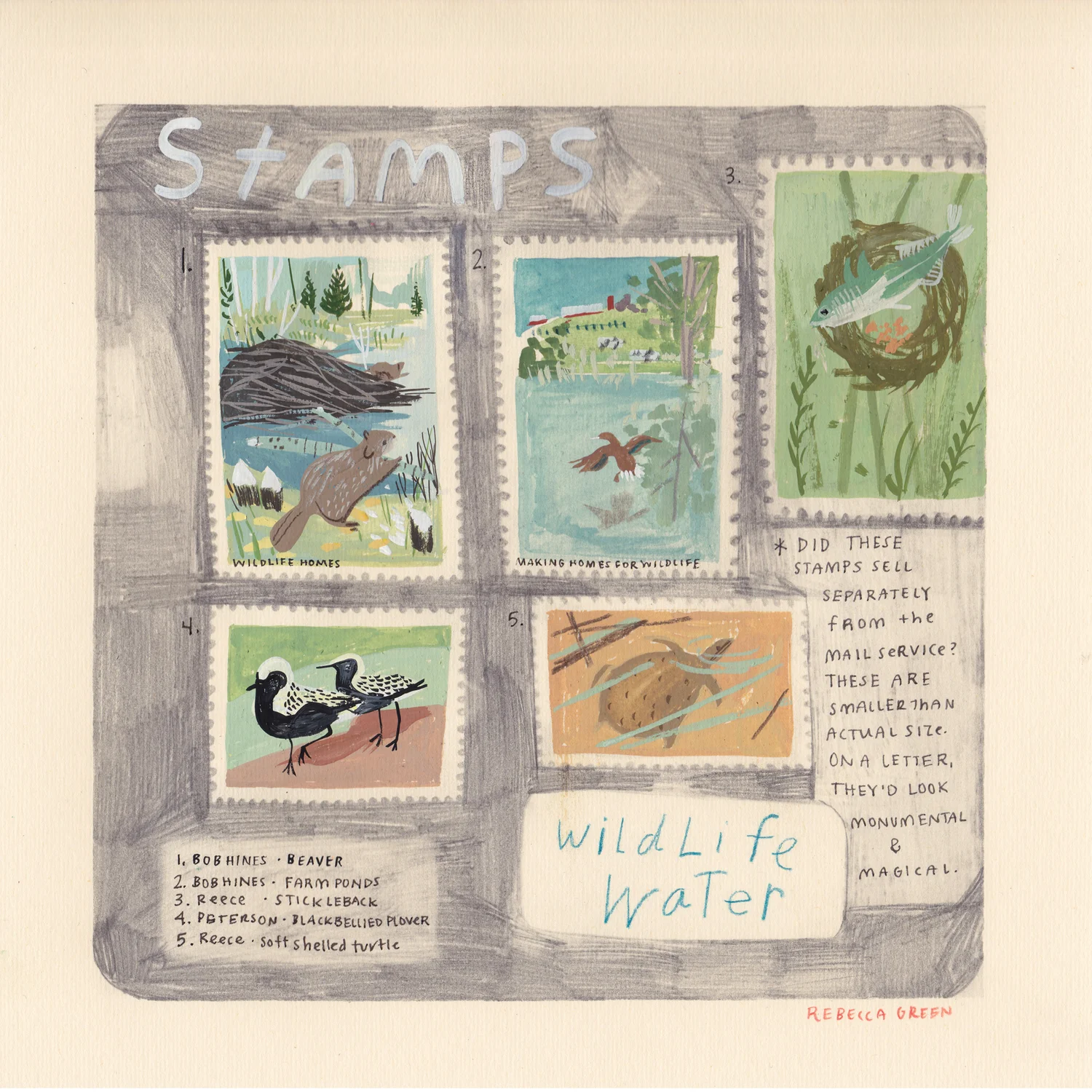February 9 :: Stamps — Rebecca Green Illustration