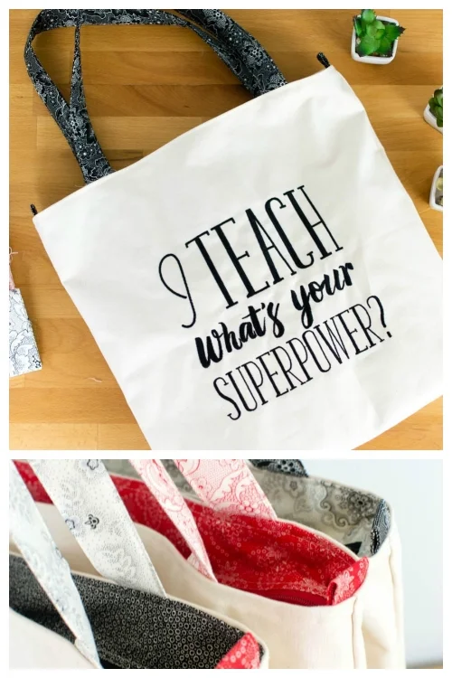 Teacher Tote Bags to Sew in a Flash! {free sewing pattern} - SewCanShe ...