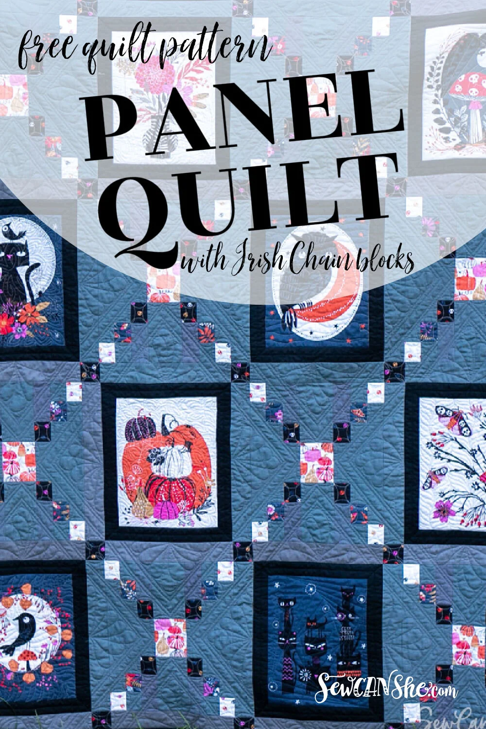Easy Panel Quilt with Irish Chain Blocks - Free Pattern! - SewCanShe ...
