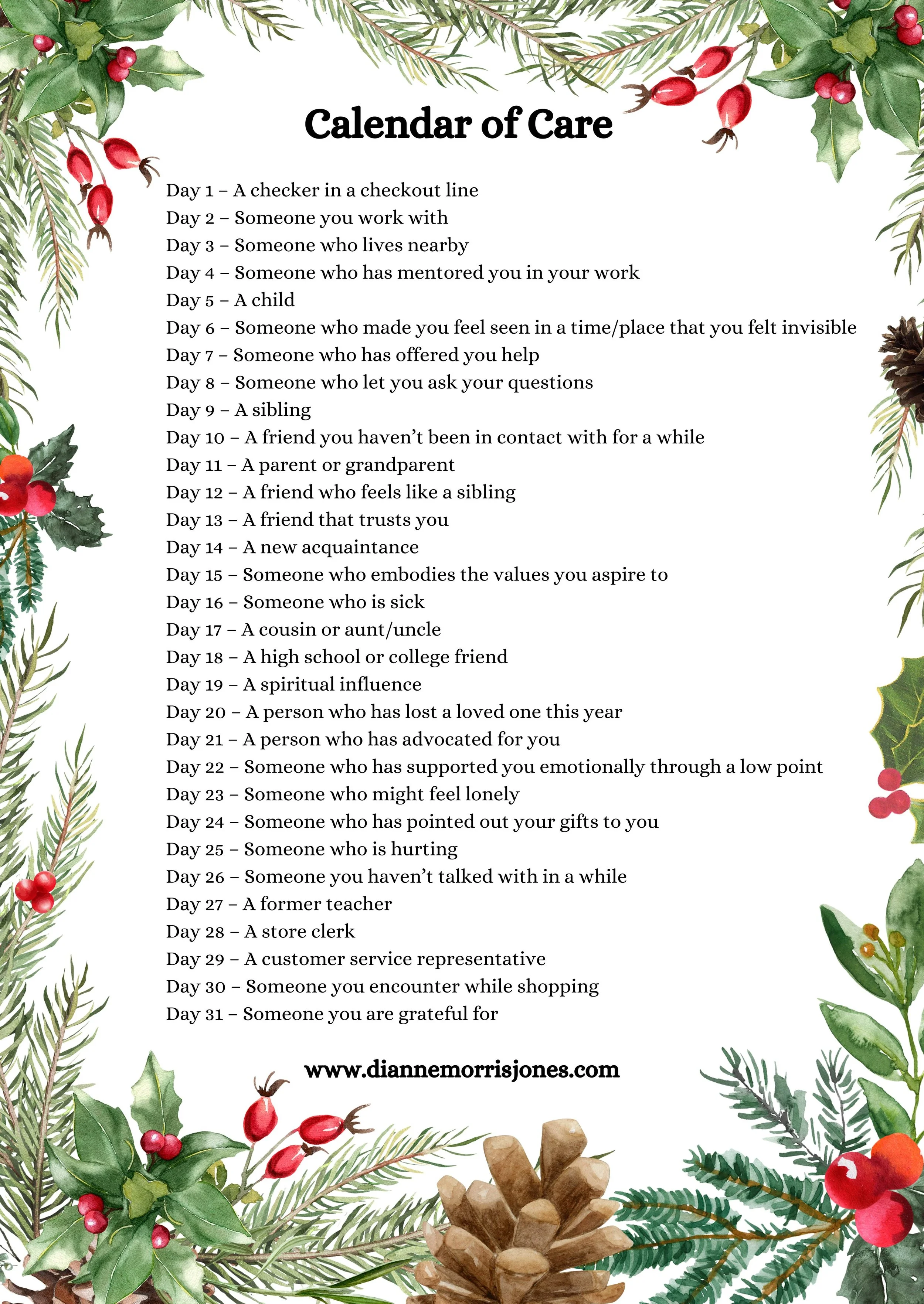 Calendar of Care – How Will We Enter the Doorway of December? — Dianne ...