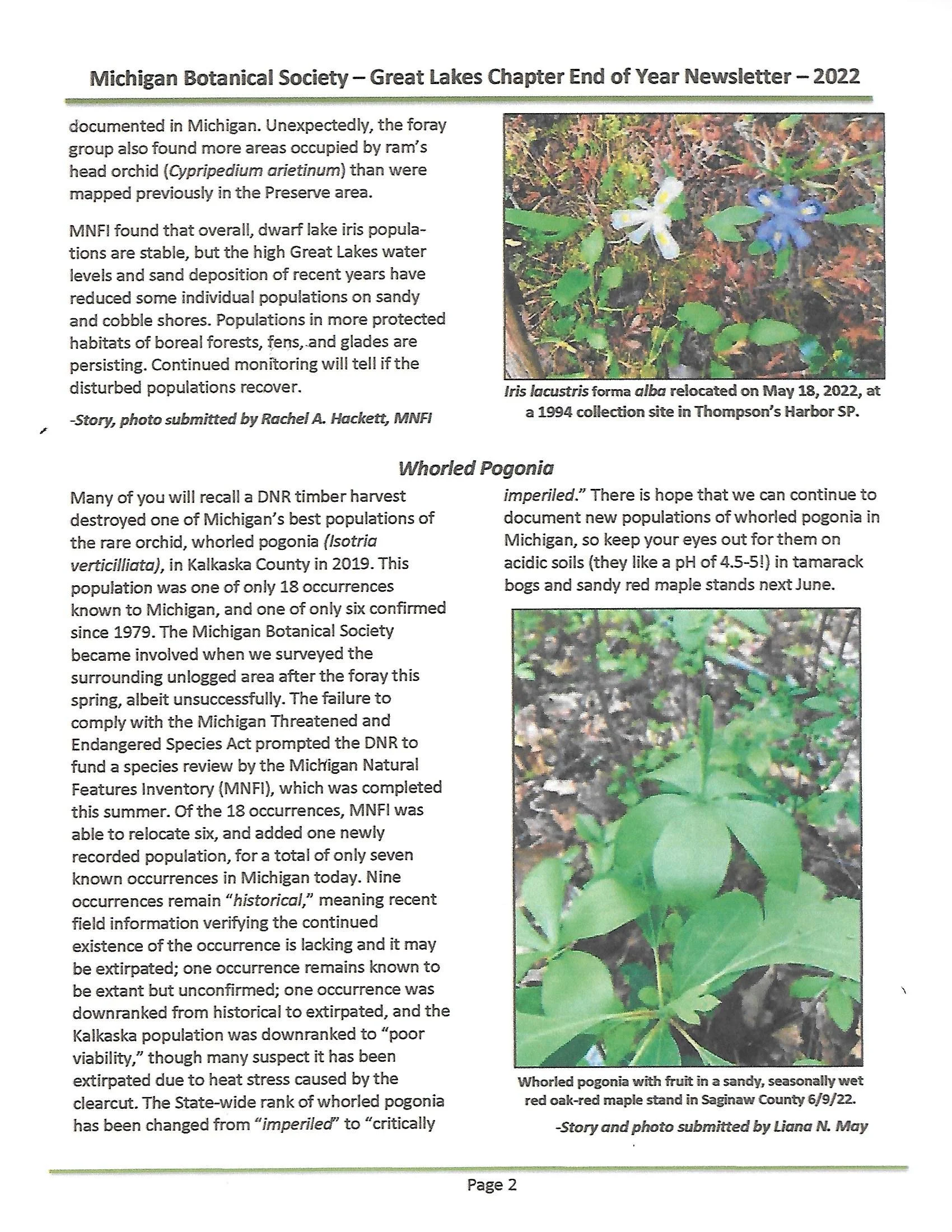 Great Lakes Chapter — Michigan Botanical Society