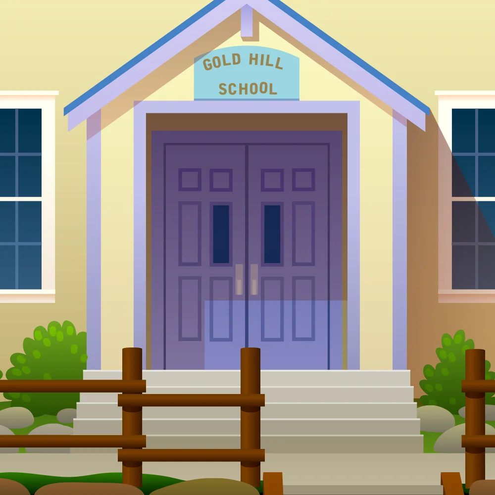 School Entrance Cartoon
