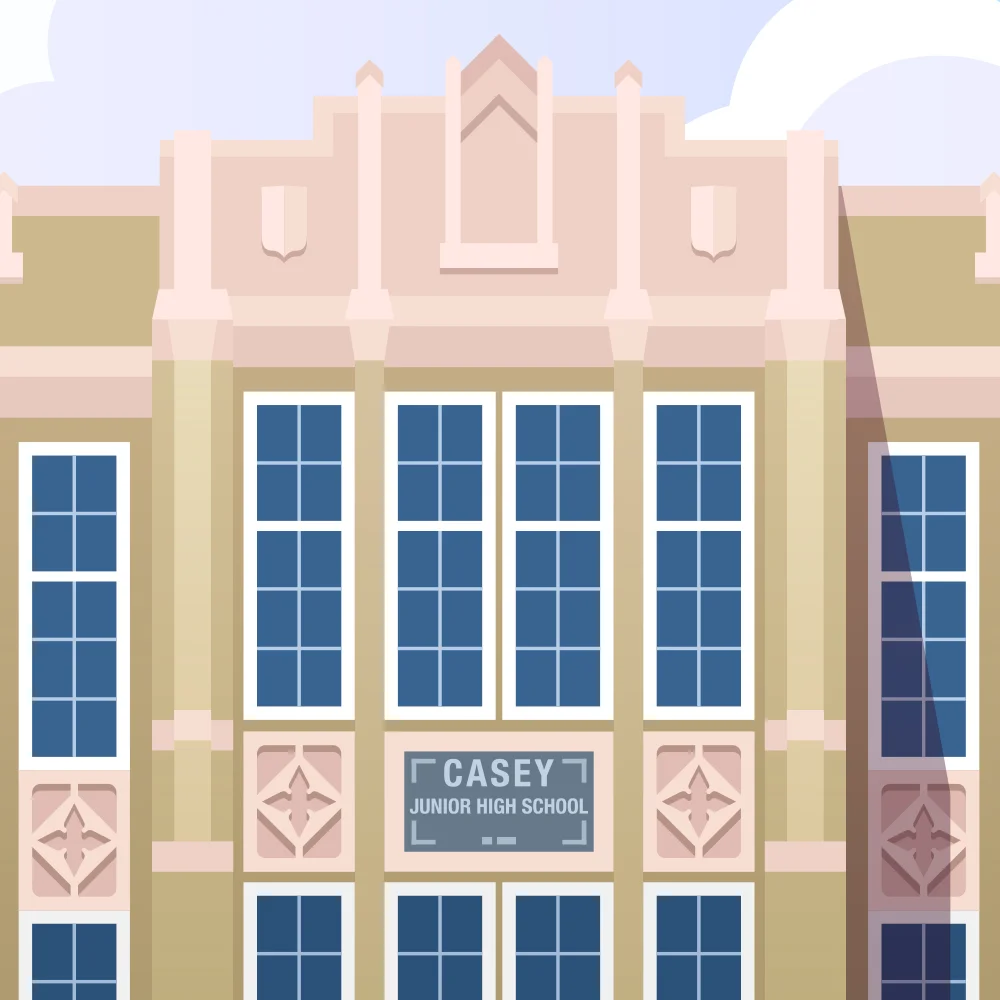 Middle School Building Cartoon