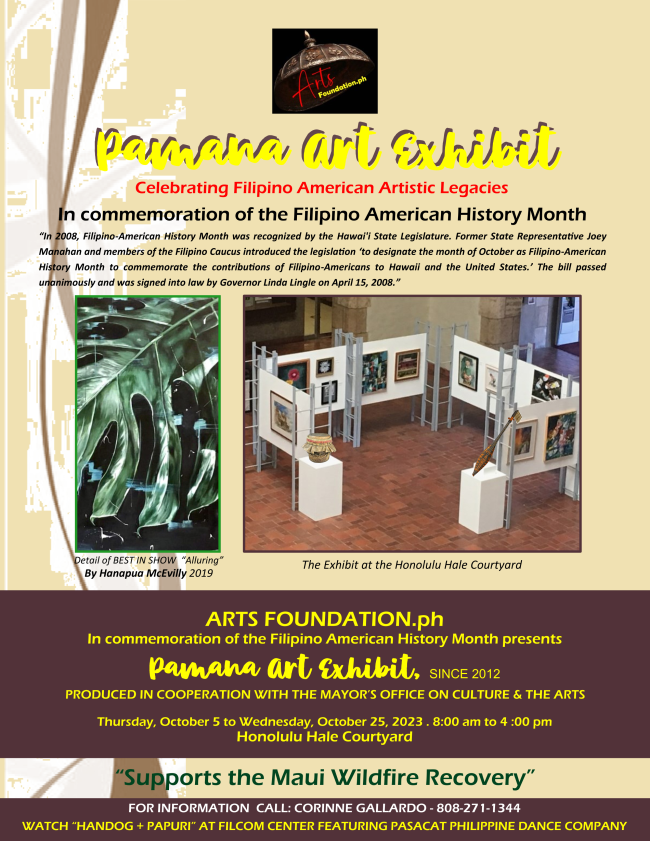 Pamana Art Exhibit Starts on Oct. 5 at Honolulu Hale Courtyard ...