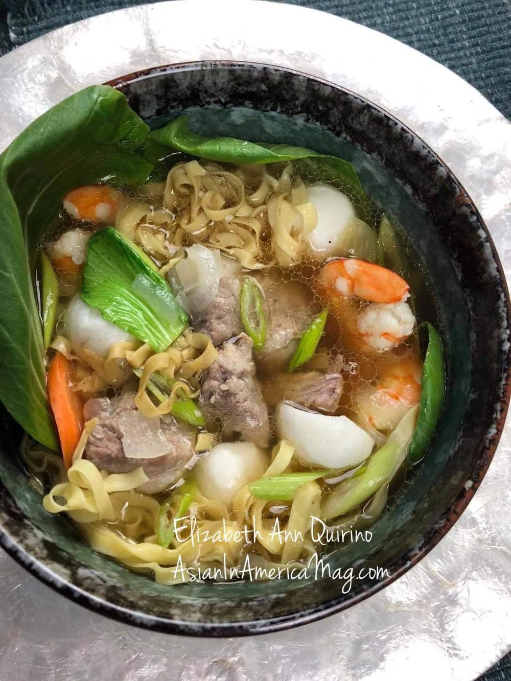 The Happy Home Cook: Lomi Noodle Soup with Pork, Shrimps and Vegetables ...