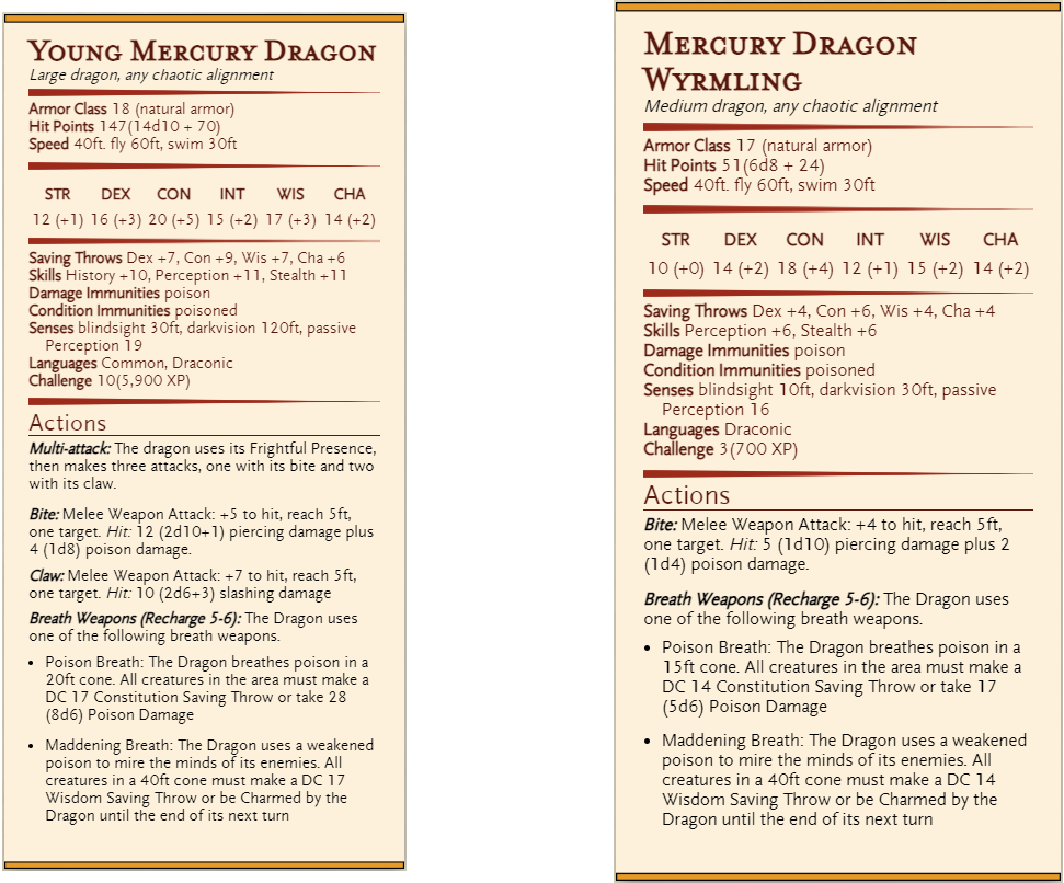 Mercury Dragon Dandd