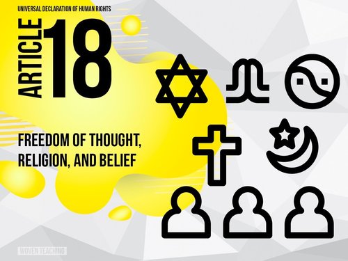 Universal Declaration of Human Rights: Article 18 — Woven Teaching