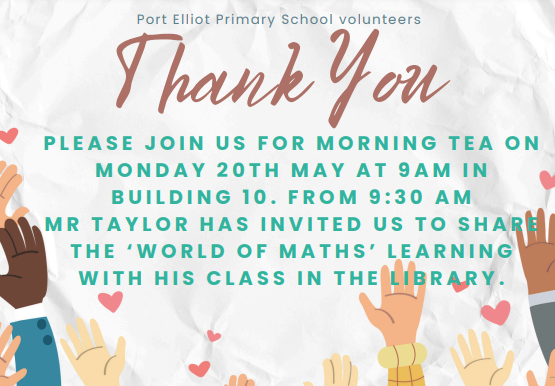 Volunteer Morning Tea — Port Elliot Primary School