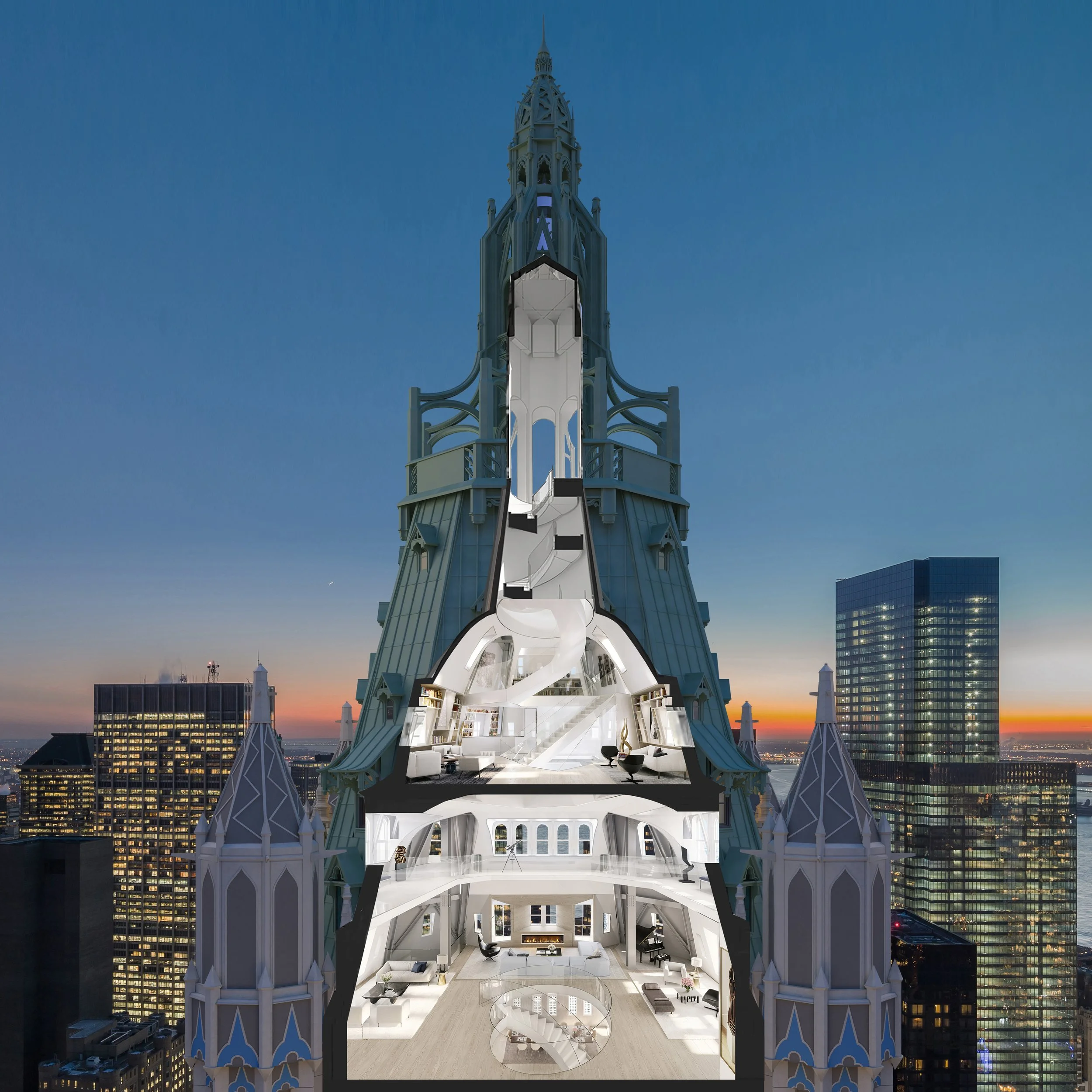 the penthouse of the woolworth building_nyc — david hotson_architect