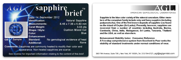 GemBrief™ — American Gemological Laboratories