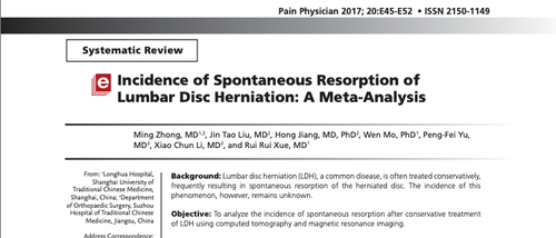 Understanding the High Incidence of Spontaneous Resorption in Lumbar ...