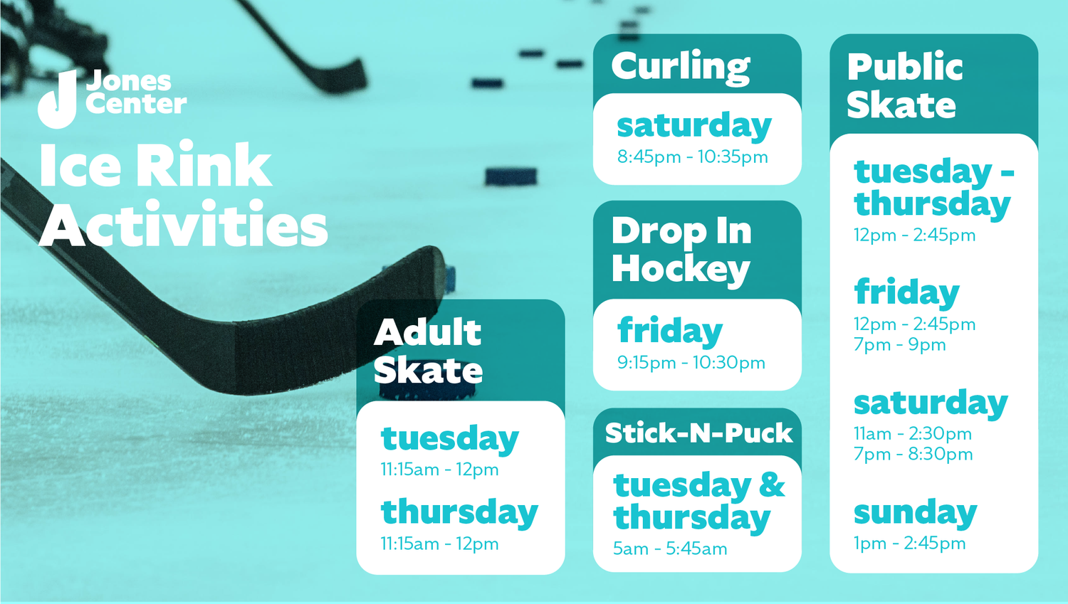 Activity Schedule & Day Passes — Jones Center