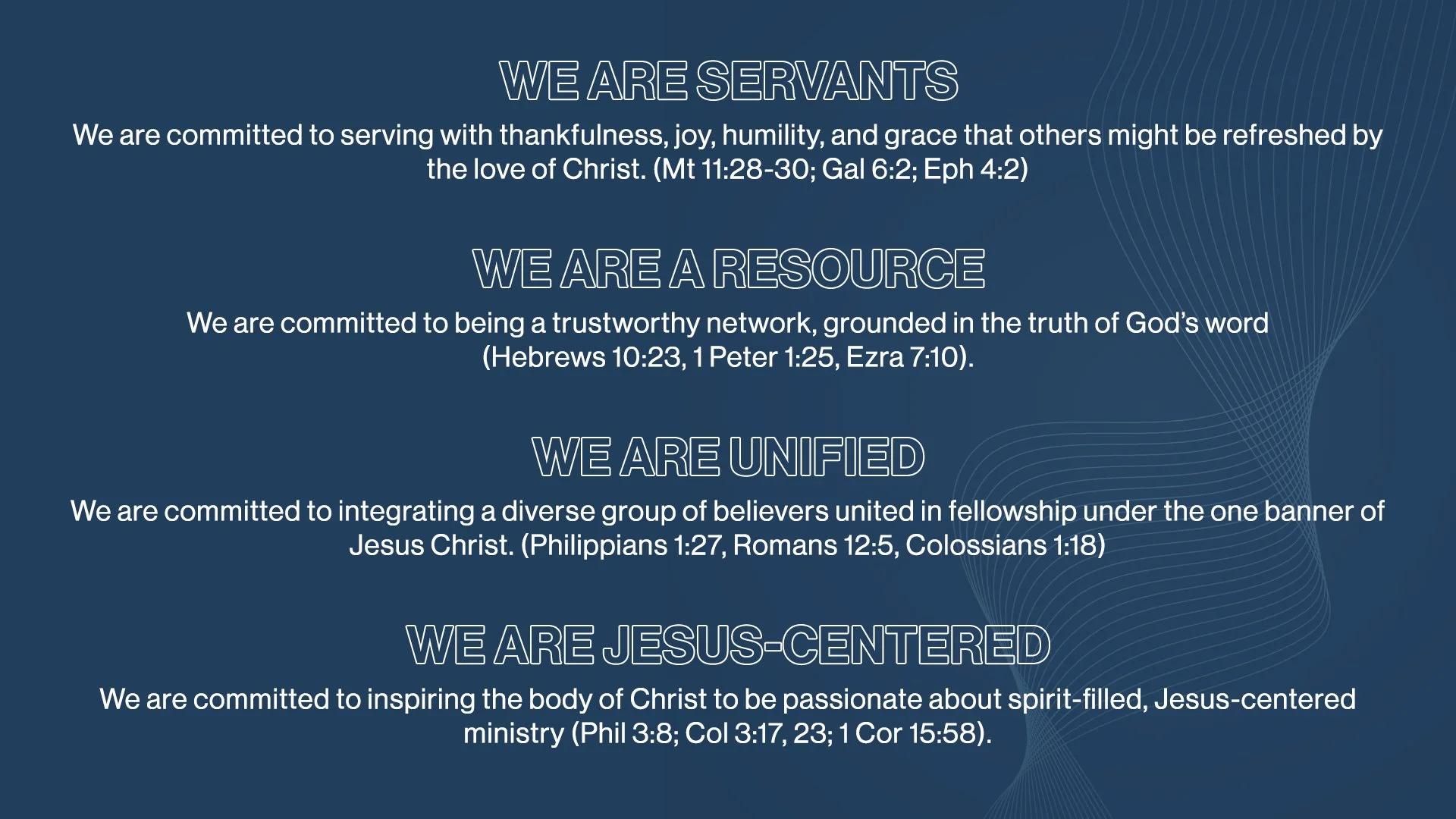 What we Believe — Cornerstone Church