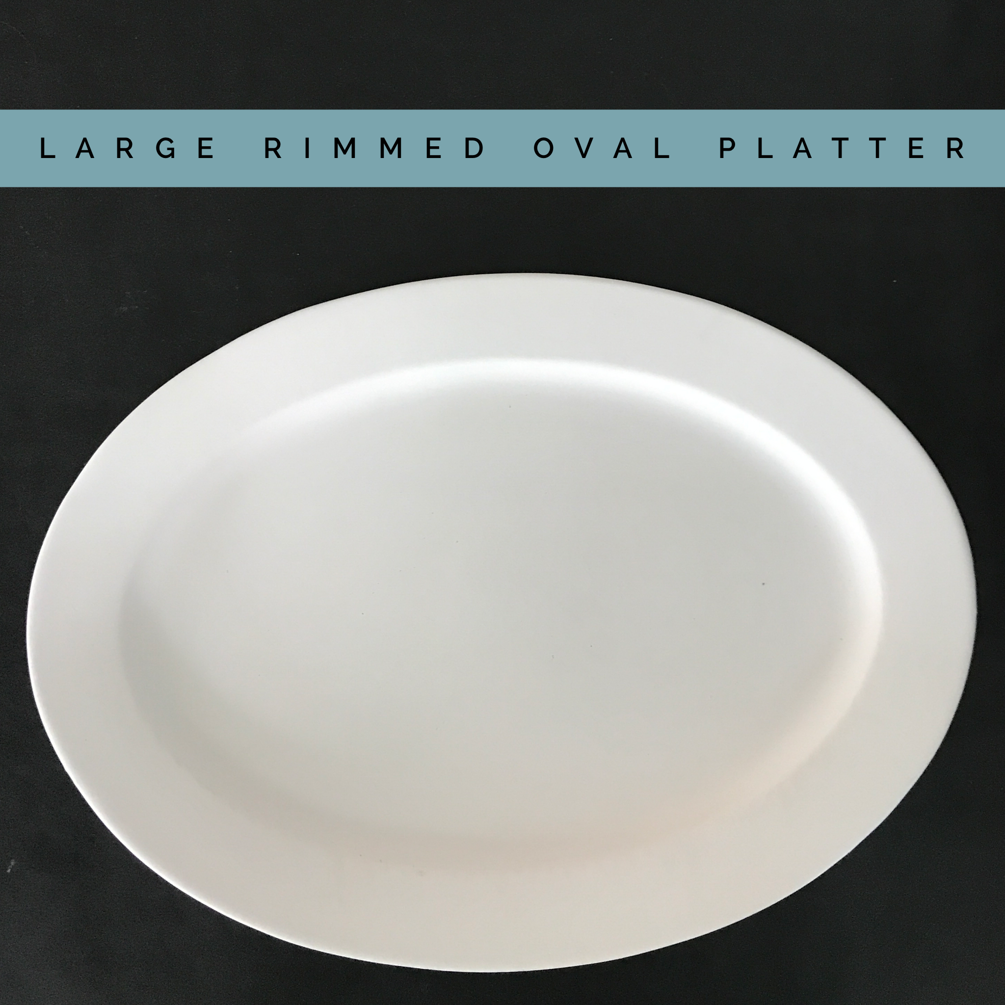 Large rimmed oval platter P19 — Painted Plate