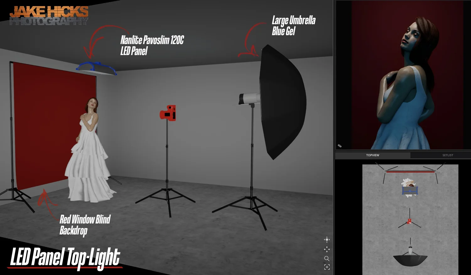 2 Light Setup - LED Panel Top Light — Jake Hicks Photography