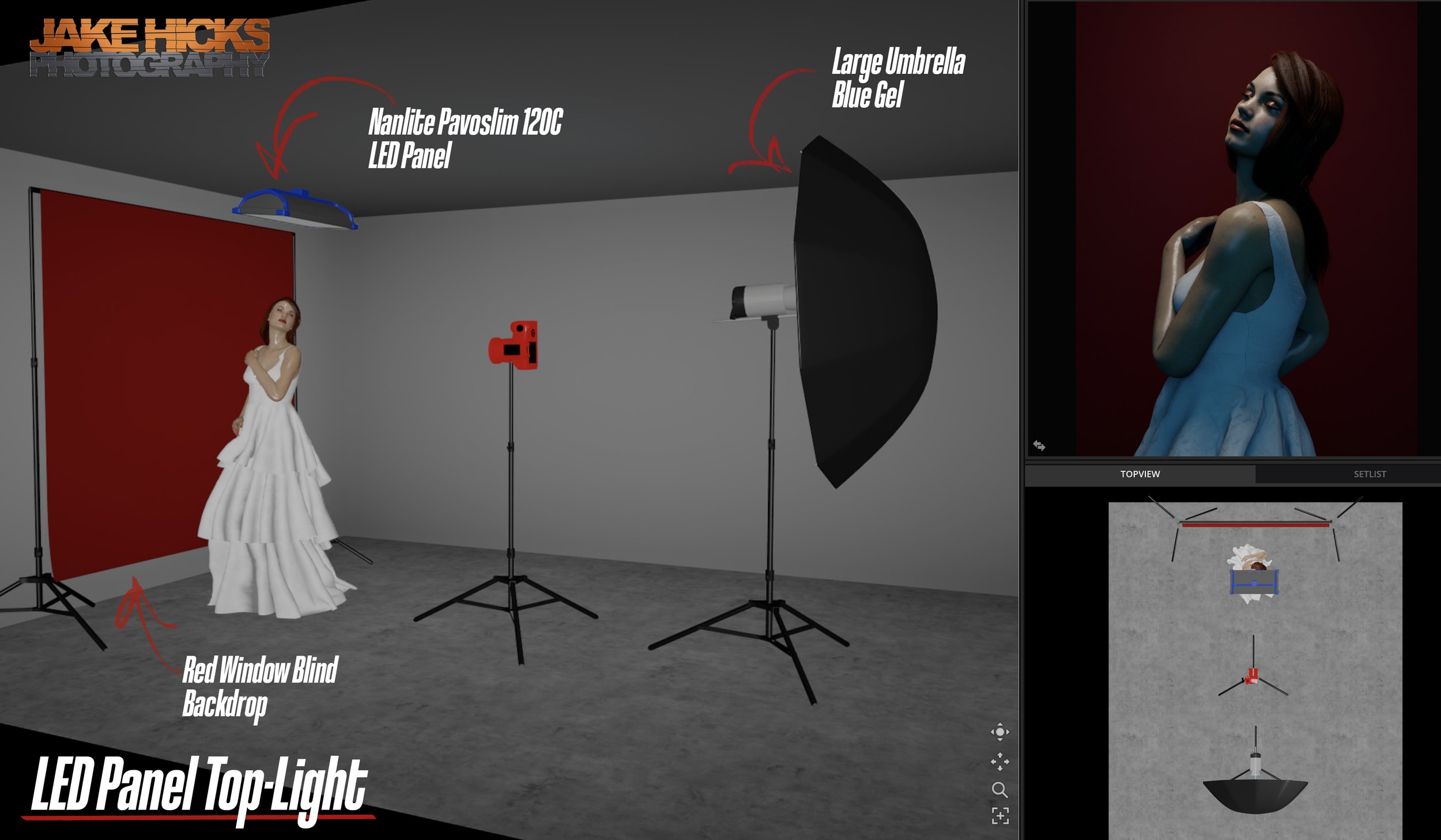 2 Light Setup - LED Panel Top Light — Jake Hicks Photography