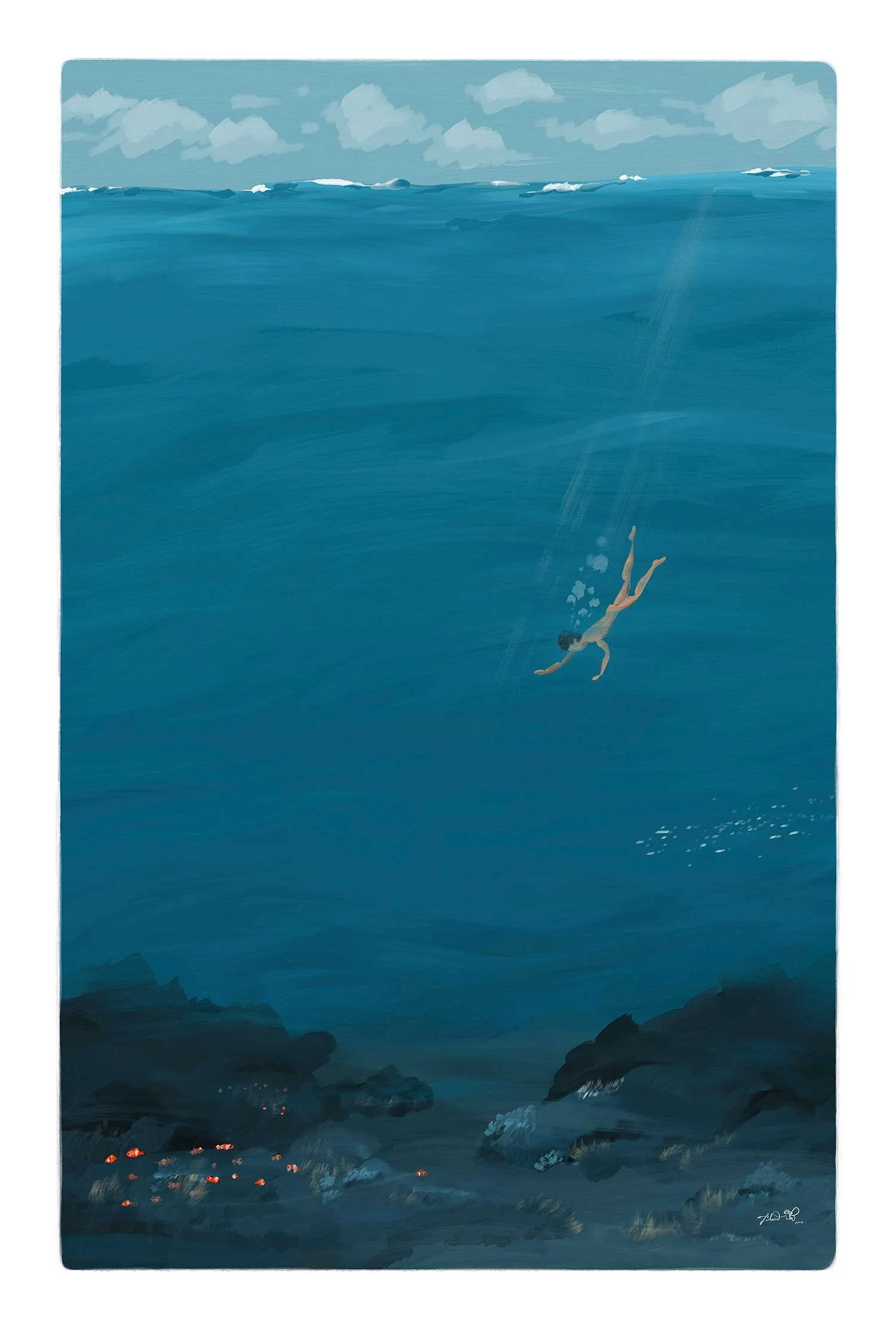 Underwater drawing - Felix Diaz de Escauriaza | Illustration