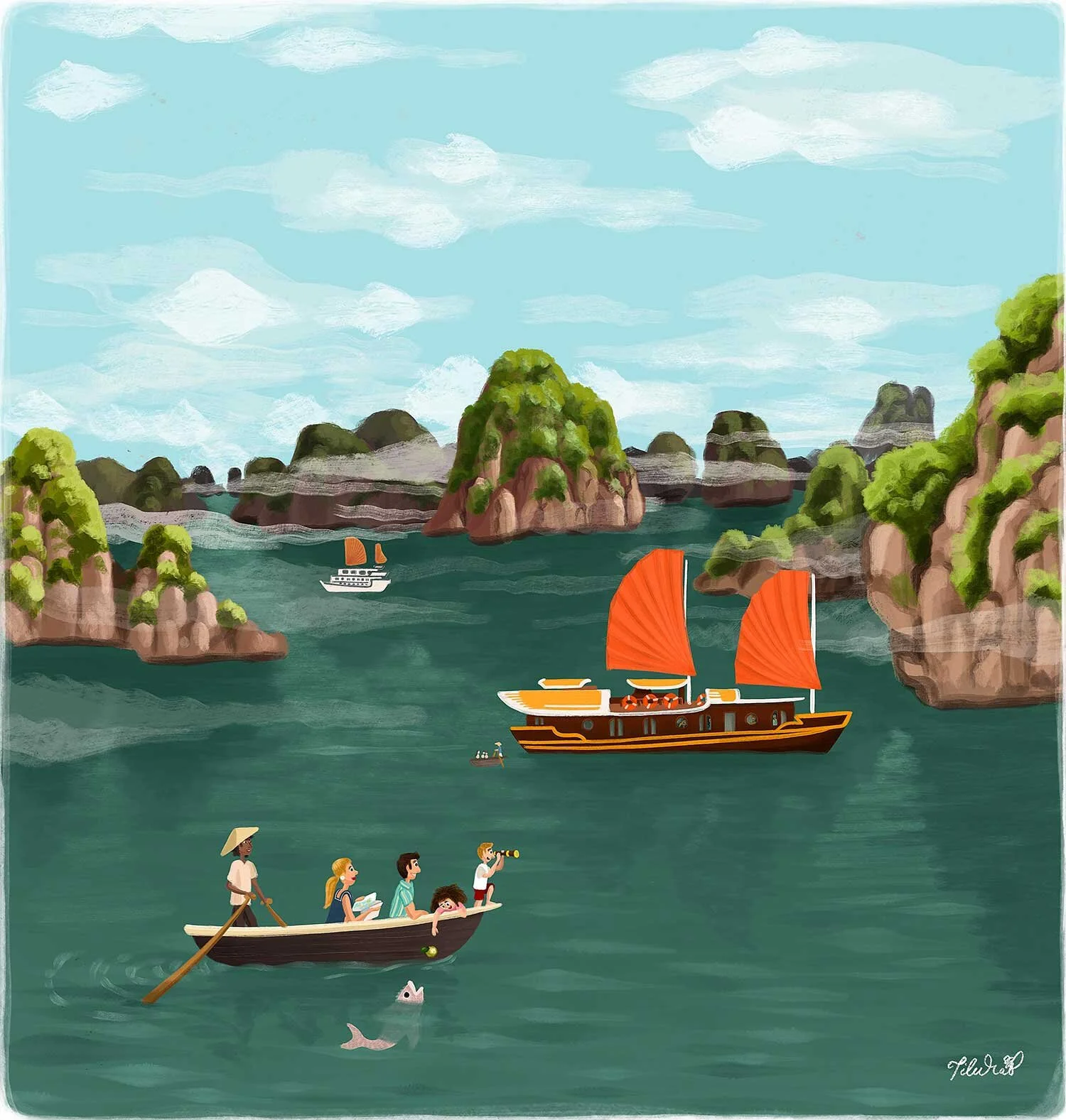 Ha Long Bay - Felix Diaz de Escauriaza | Illustration
