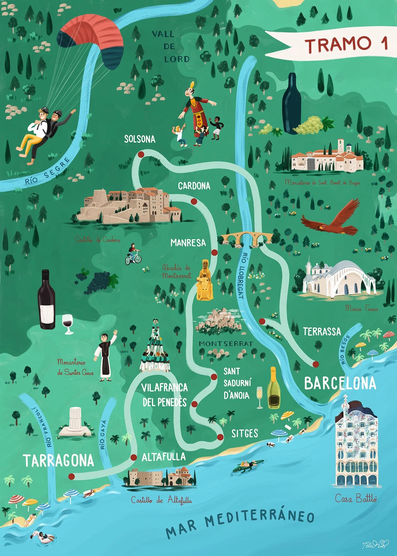 Illustrated touristic maps of Catalonia - Felix Diaz de Escauriaza ...