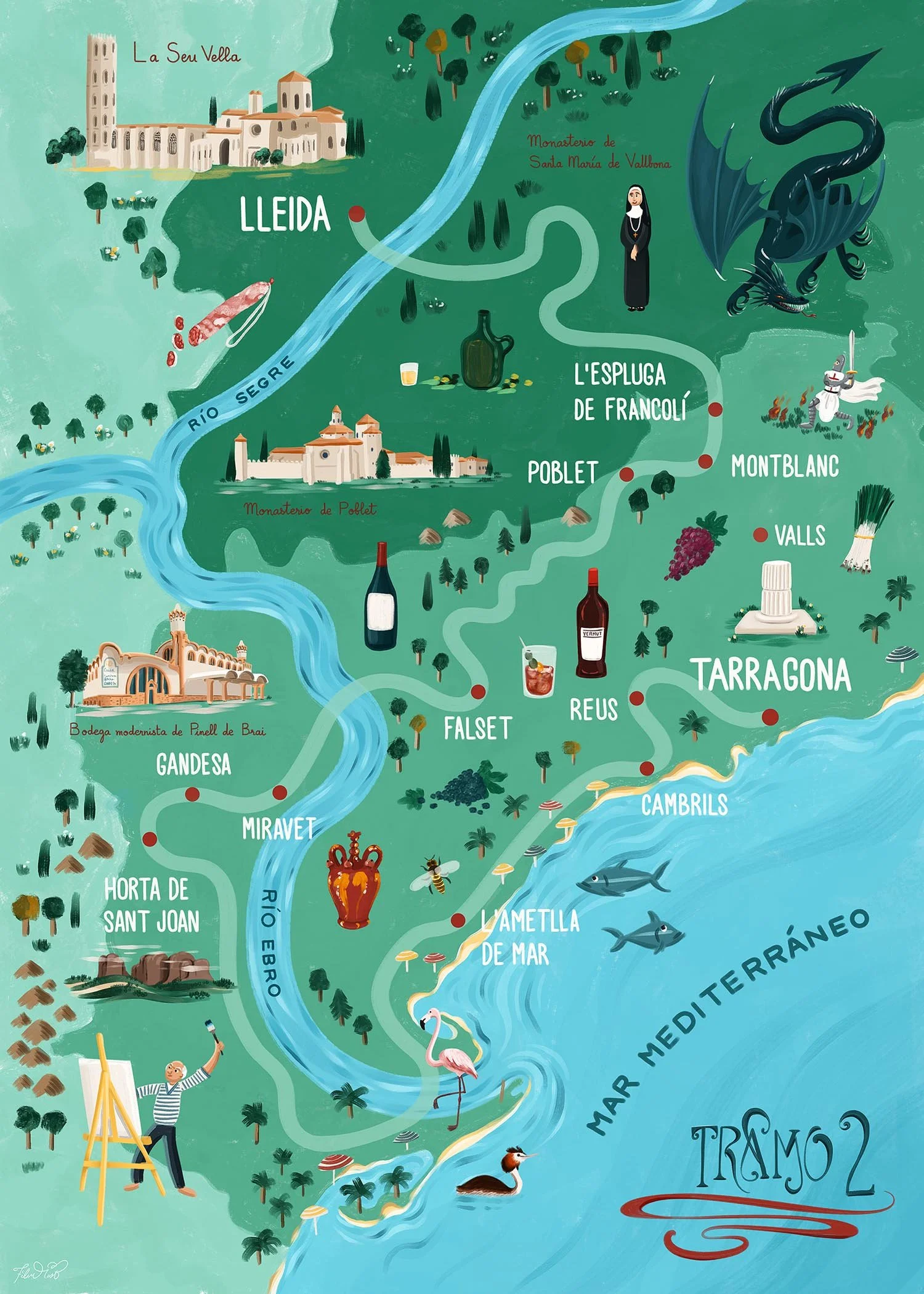 Illustrated touristic maps of Catalonia - Felix Diaz de Escauriaza ...