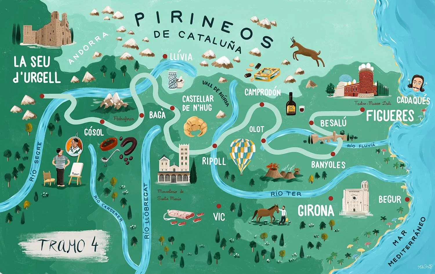 Illustrated touristic maps of Catalonia - Felix Diaz de Escauriaza ...